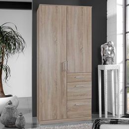 Pharao24.de Jugendkleiderschrank mit drei Schubladen Eiche S&auml;gerau
