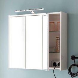 Pharao24.de Spiegelschrank mit Beleuchtung in Wei&szlig; Made in Germany