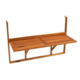 Pharao24.de Akazie Massivholz H&auml;ngetisch f&uuml;r Balkon 120 cm breit