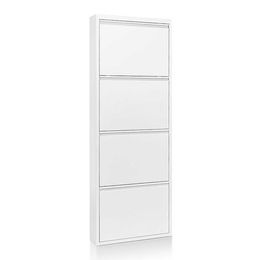 Pharao24.de H&auml;ngender Schuhschrank mit Klappen Wei&szlig;