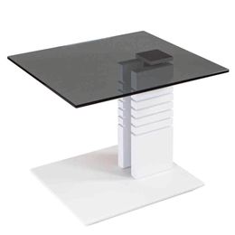 Pharao24.de Beistelltisch Wohnzimmer mit Parsolglas Platte S&auml;ulengestell
