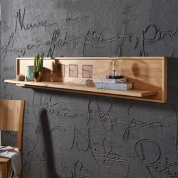 Pharao24.de Wandregal aus Wildeiche massiv modern 130x30x22 cm Pharao24