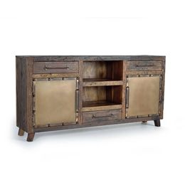 Pharao24.de Sideboard Holzkommode im Industry und Loft Stil mit Metall T&uuml;ren