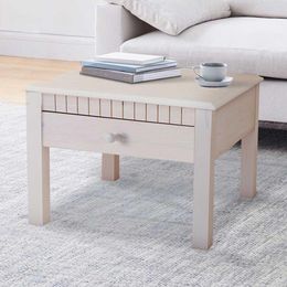 Pharao24.de Holz Couchtisch in Wei&szlig; Kiefer Massivholz