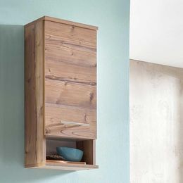 Pharao24.de Badezimmer Oberschrank im Dekor Fichte Grau 30 cm breit