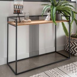 Pharao24.de Factory Konsolen Tisch aus Metall Wildeiche Massivholz