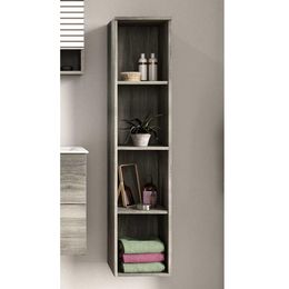 Pharao24.de Bad Regal h&auml;ngend 30x136x31 cm Holzoptik Rauchgrau Touchwood