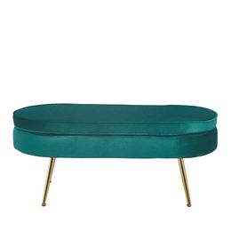 Pharao24.de Hocker oval im Retrostil Samt Bezugsstoff