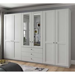 Pharao24.de Kleiderschrank Landhausstil in Wei&szlig; 300 cm breit - 216 cm hoch