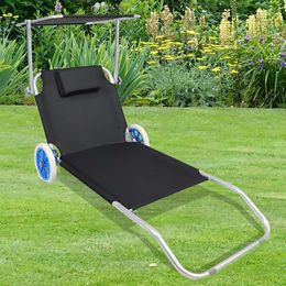 Pharao24.de Relax Gartenliege mit Rollengestell modernem Design