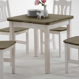 Pharao24.de Esszimmertisch in Wei&szlig; Grau Kiefer massiv