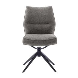 Pharao24.de Stuhl Esszimmer Essstuhl aus Metall und Chenillegewebe (2er Set)