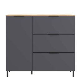 Pharao24.de Wohnzimmer Kommode modern 3 Schubladen 1 T&uuml;r Soft Close