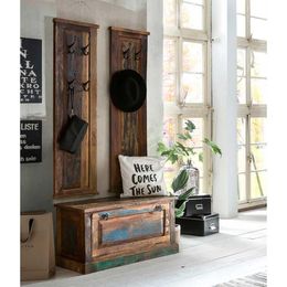 Pharao24.de Komplett Garderobe aus Recyclingholz Shabby Chic Stil (dreiteilig)