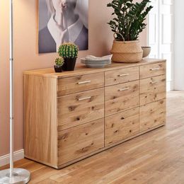 Pharao24.de Holz Sideboard aus Eiche Bianco ge&ouml;lt 180 cm breit