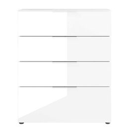Pharao24.de Schubkastenkommode in Wei&szlig; Glas beschichtet Made in Germany