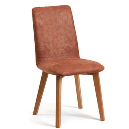 Pharao24.de Esszimmerstuhl Polsterstuhl Esszimmer in Cognac Braun aus Microfaser (2er Set)