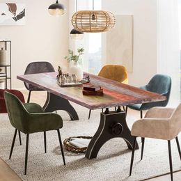 Pharao24.de Tisch Esszimmer Esszimmer Tisch aus Metall und Recyclingholz