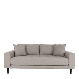 Pharao24.de Wohnzimmer Sofa im Skandi Design Beigegrau und Schwarz