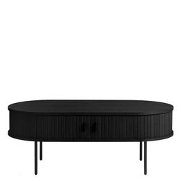 Pharao24.de Schwarzer Wohnzimmer Tisch im Skandi Design ovaler Tischplatte