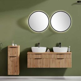 Pharao24.de M&ouml;bel f&uuml;r modernes Bad in Wildeichefarben Made in Germany (vierteilig)
