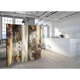 Pharao24.de 5-teiliger Paravent mit Lilien Motiv 225 cm breit