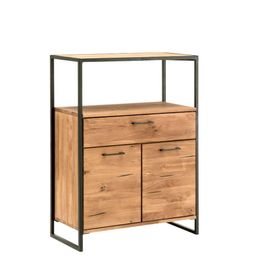 Pharao24.de Hochkommode Vertiko Schrank mit Dreht&uuml;ren und einer Schublade