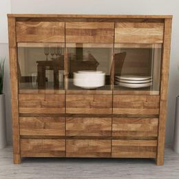 Pharao24.de Sideboard aus Wildeiche Massivholz Glas