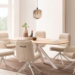 Pharao24.de Esszimmertisch K&uuml;chentisch im Skandi Design in ovaler Form