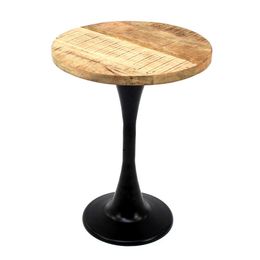 Pharao24.de Factory Style Beistelltisch aus Mangobaum Massivholz Gusseisen