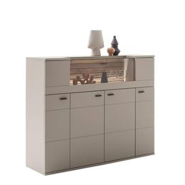 Pharao24.de Wohnzimmerschrank Wohnzimmer Schrank in Grau und Wildeichefarben
