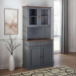 Pharao24.de Country Buffetschrank in Grau und Braun Kiefer Massivholz