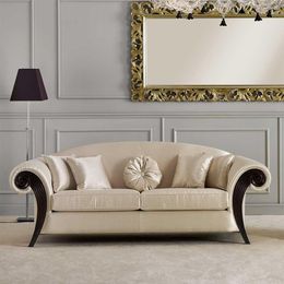 Pharao24.de Hochwertiges Sofa in Beige und Dunkelbraun 240 cm breit