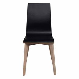 Pharao24.de Stuhl Set in Schwarz Eiche White Wash Holzbeine (2er Set)