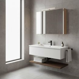 Pharao24.de LED Spiegelschrank in Buche 80 cm breit