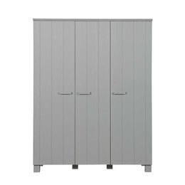 Pharao24.de Massivholzkleiderschrank in Beton Grau Kiefer