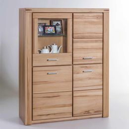 Pharao24.de Esszimmer Highboard aus Kernbuche teilmassiv 140 cm hoch