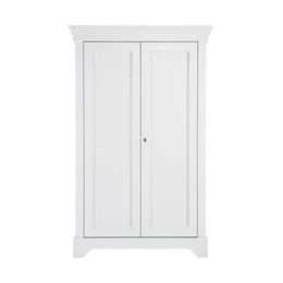Pharao24.de Landhaus Kleiderschrank in Wei&szlig; Kiefer massiv abschlie&szlig;bar 118x191x47 cm Pharao24