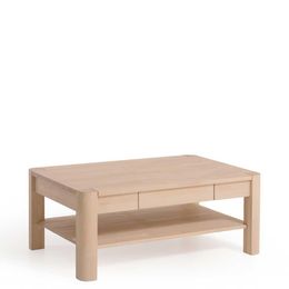 Pharao24.de Sofatisch aus Buche Massivholz Schublade