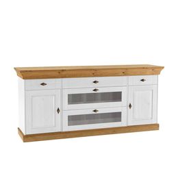 Pharao24.de Sideboard in Wei&szlig; Holz Landhaus