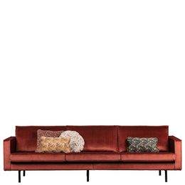 Pharao24.de Wohnzimmercouch in Rotbraun Samt 85 cm hoch