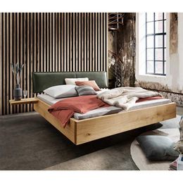 Pharao24.de Hochwertiges Doppelbett aus Wildeiche Massivholz Industry und Loft Stil (dreiteilig)