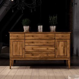 Pharao24.de Sideboard aus Wildeiche Massivholz 100 cm hoch