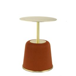 Pharao24.de Beistelltisch in Goldfarben Cognac Braun
