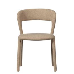 Pharao24.de Polsterstuhl Stuhl K&uuml;che in Beige aus Webstoff (2er Set)