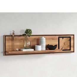 Pharao24.de Wandboard H&auml;ngeregal mit Hirnholz Applikation 140 cm breit