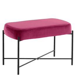 Pharao24.de Bank Samt Pink mit Vierfu&szlig;gestell aus Metall 43 cm hoch