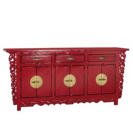 Pharao24.de Sideboard Kommode im asiatischen Stil geschnitzt