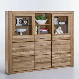 Pharao24.de Wohnzimmer Anrichte aus Wildeiche teilmassiv 140 cm hoch 158x140x40 cm Pharao24