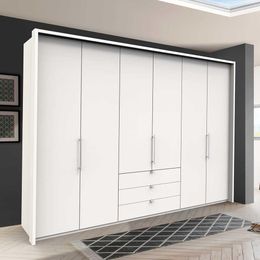Pharao24.de Moderner Schlafzimmerschrank mit Faltt&uuml;ren Wei&szlig;